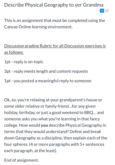 Solved Describe Physical Geography to yer Grandma 25 This is | Chegg.com