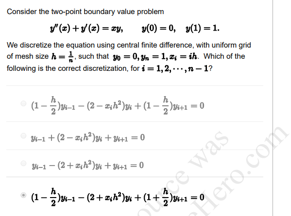Solved Consider the two-point boundary value problem y' | Chegg.com