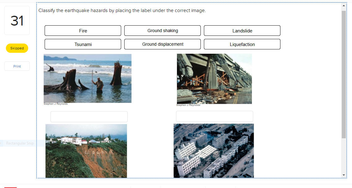 Solved Classify the earthquake hazards by placing the label | Chegg.com