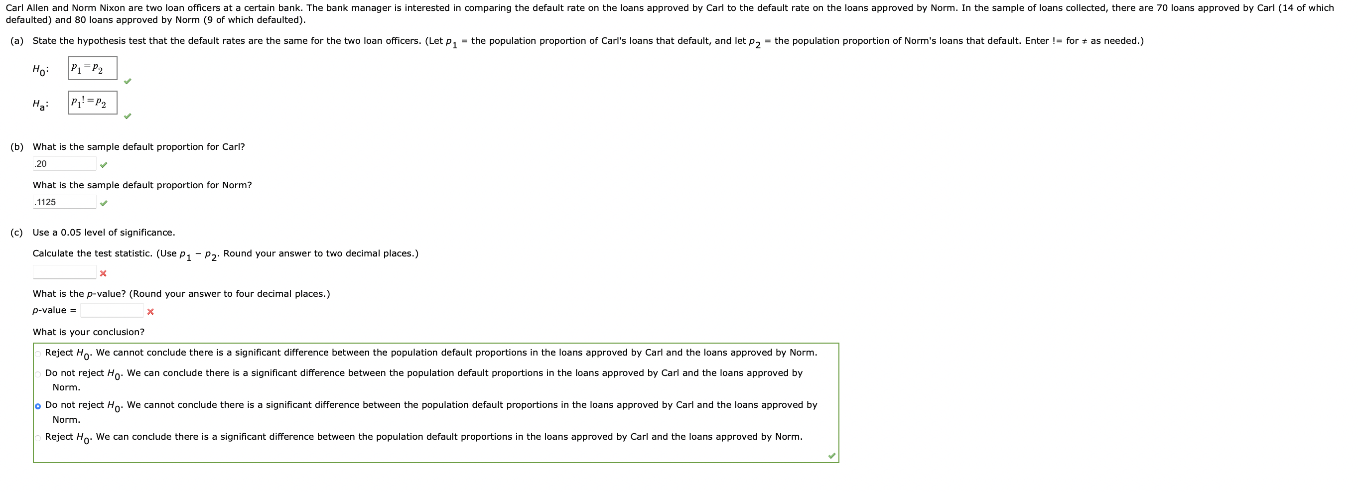 Solved Carl Allen and Norm Nixon are two loan officers at a | Chegg.com
