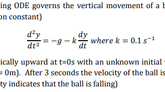 Solved The following ODE governs the vertical movement of a | Chegg.com