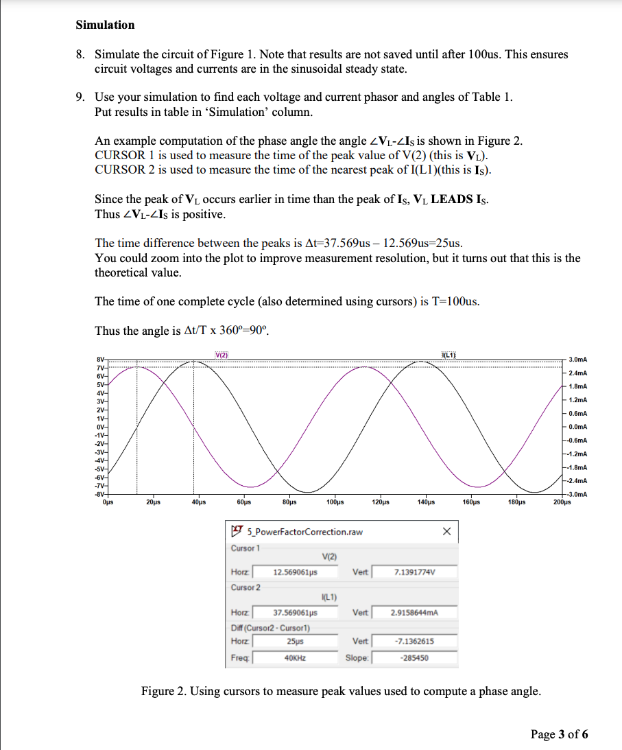 Solved Figure 1. Power Factor Correction Circuit Table 1. | Chegg.com