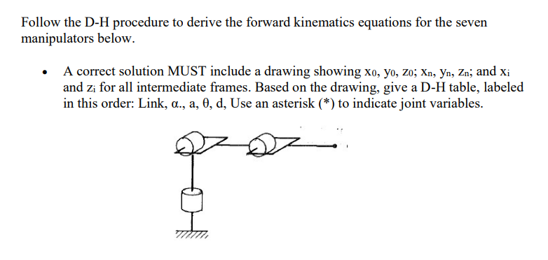 Solved Follow the D-H procedure to derive the forward | Chegg.com