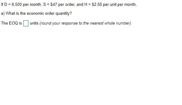 Solved Question A: What is the Economic order | Chegg.com