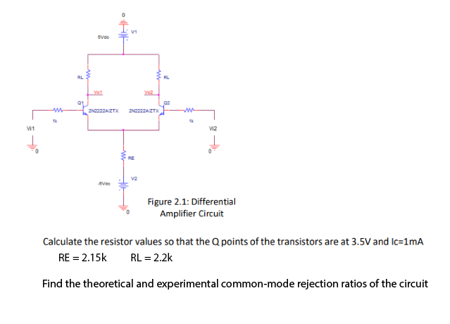 Solved 1 V1 BV L 2N2222AZTX 2N2222AZTX te 1 V12 RE Figure | Chegg.com