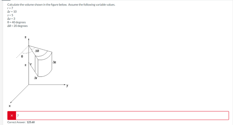 Solved Calculate the volume shown in the fgure below. Assume | Chegg.com