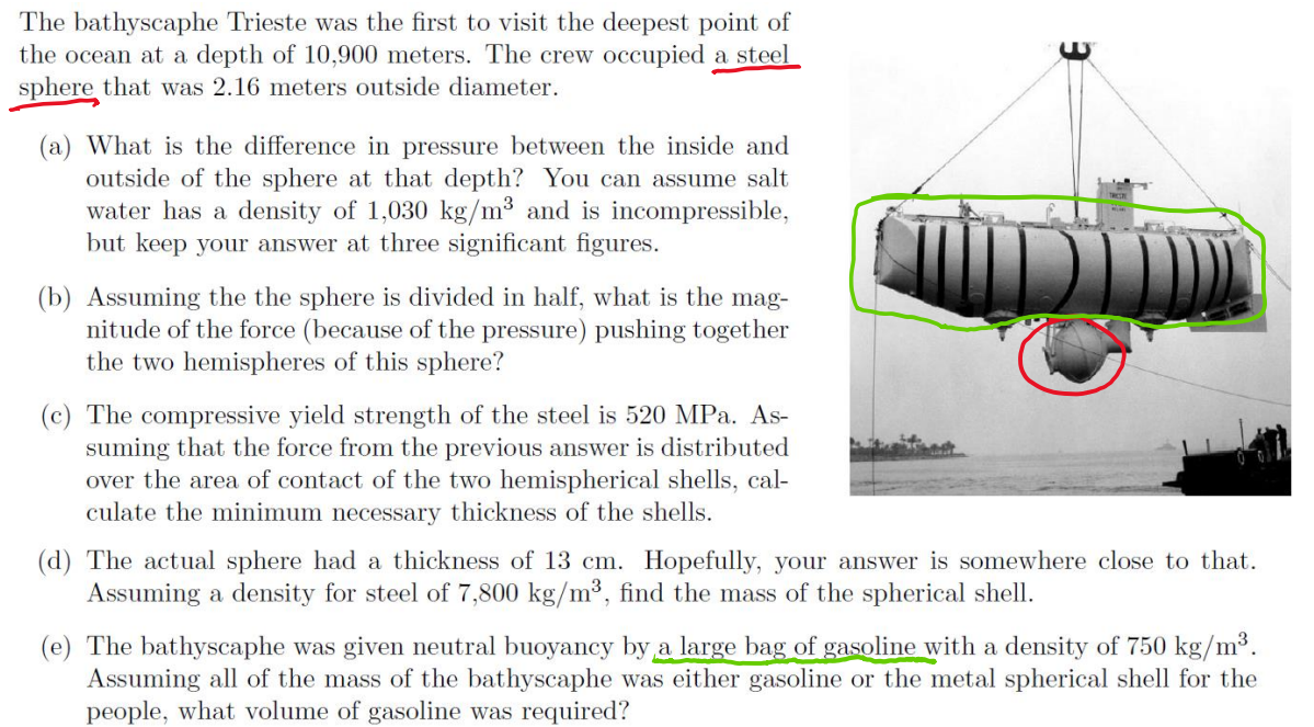 Solved The bathyscaphe Trieste was the first to visit the | Chegg.com