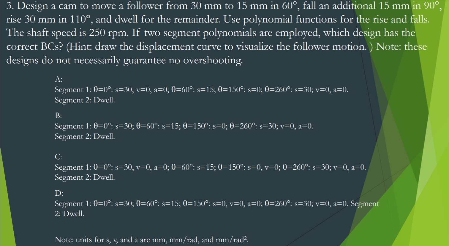 2. If you will be using a follower assembly with a | Chegg.com