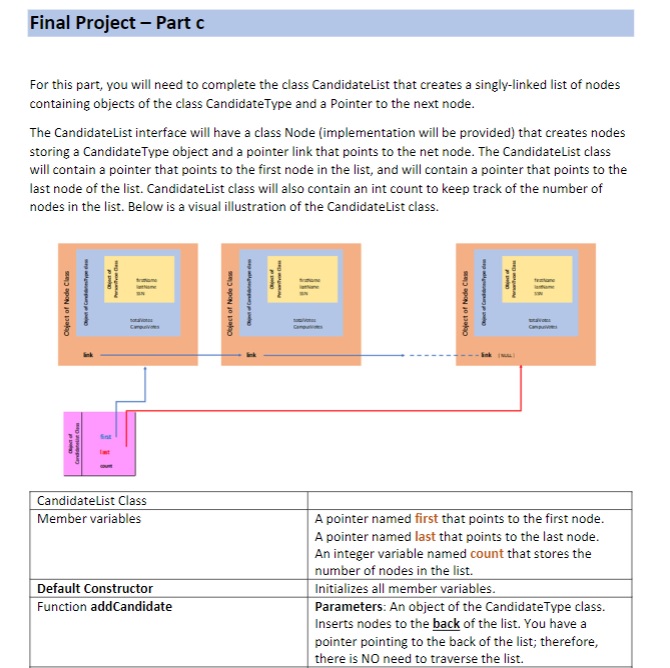 Solved we have three part in the project that all will be | Chegg.com