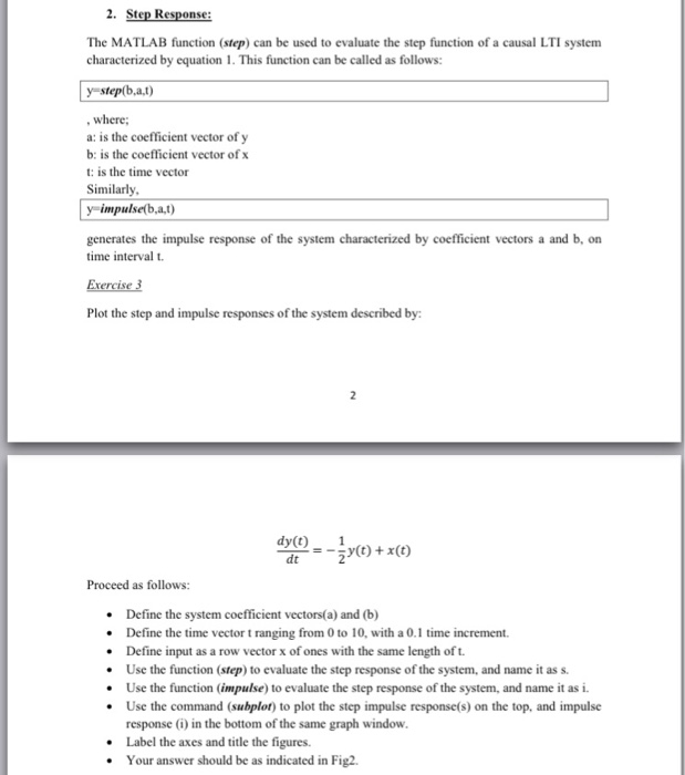Solved SIGNALS AND SYSTEMS LAB 5 DIFFERENTIAL EQUATIONS | Chegg.com