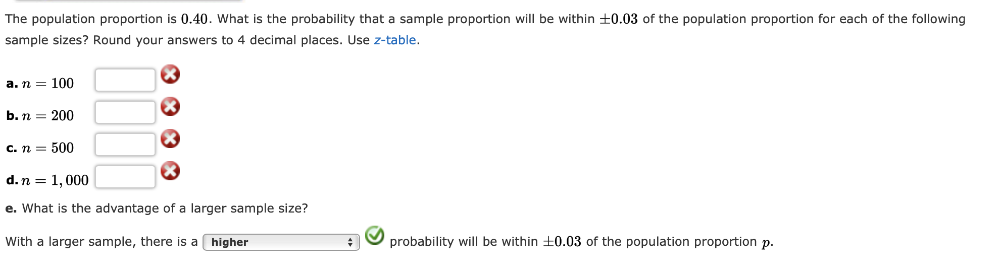 Solved The population proportion is . What is the | Chegg.com