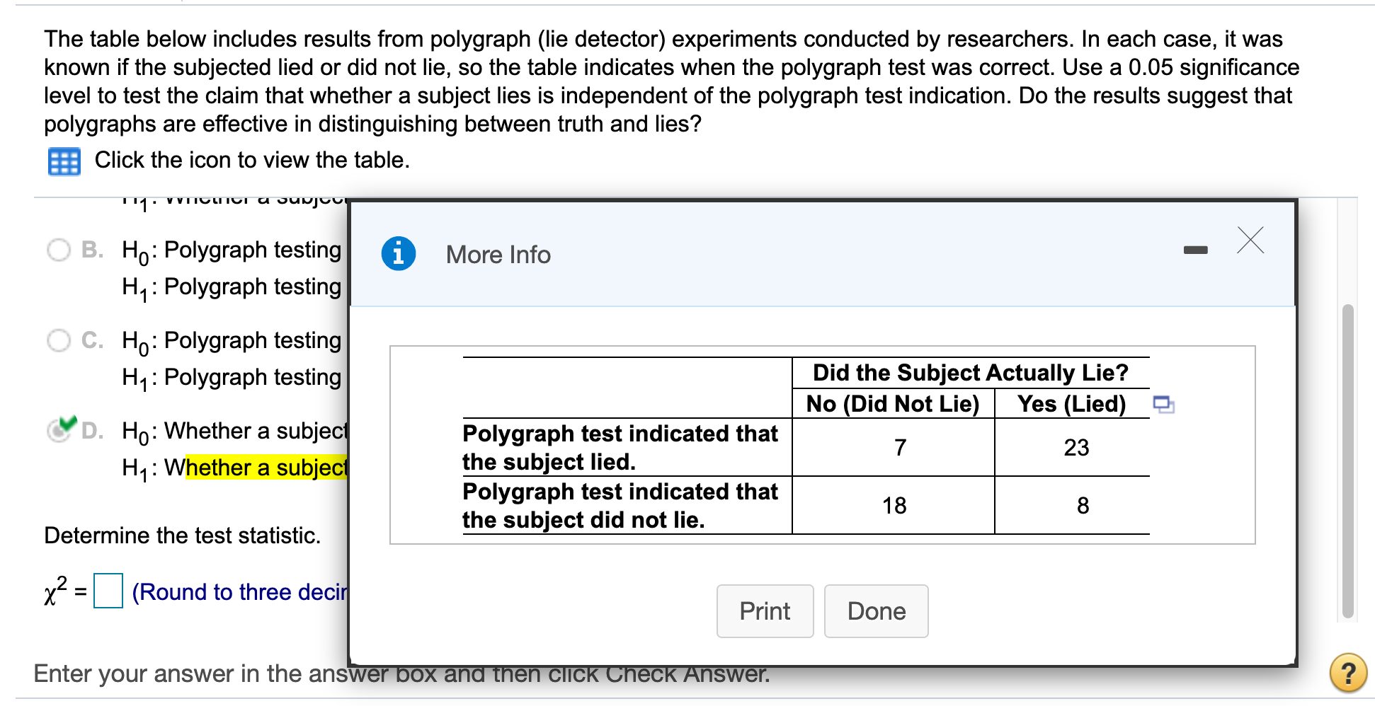 Solved The table below includes results from polygraph (lie | Chegg.com