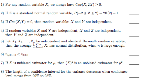 Solved 1) For any random variable X, we always have Cov{X, | Chegg.com