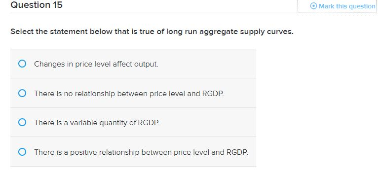 Solved Question 15 O Mark this question Select the statement | Chegg.com