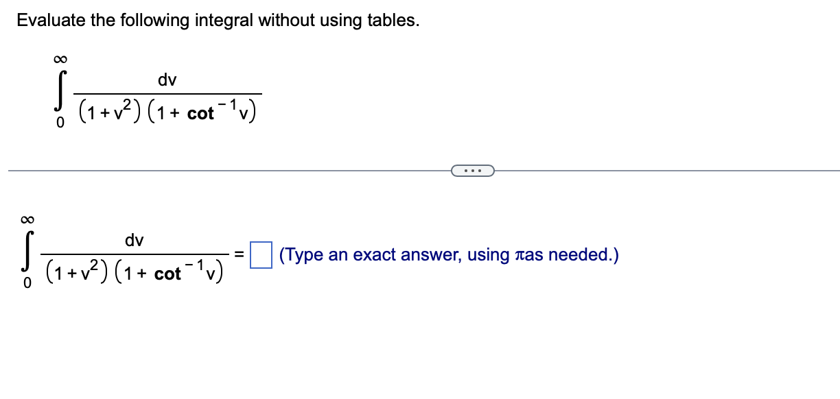 Solved Evaluate the following integral without using tables. | Chegg.com