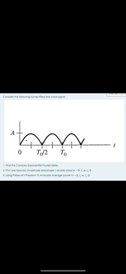 Solved Consider the following full tecfified sine wave | Chegg.com