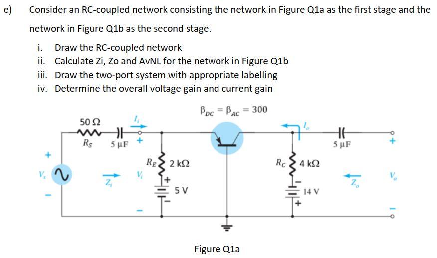 Consider an RC-coupled network consisting the network | Chegg.com
