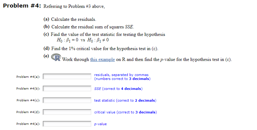 Solved Problem #3: Given the following five pairs of (x, y) | Chegg.com