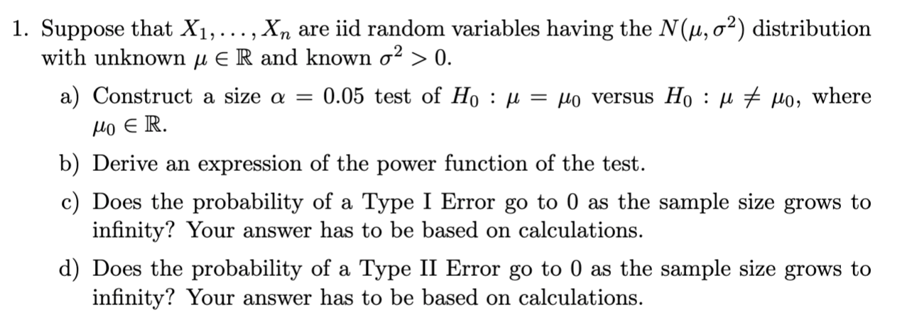 Solved 1. Suppose that X1, ..., Xn are iid random variables | Chegg.com