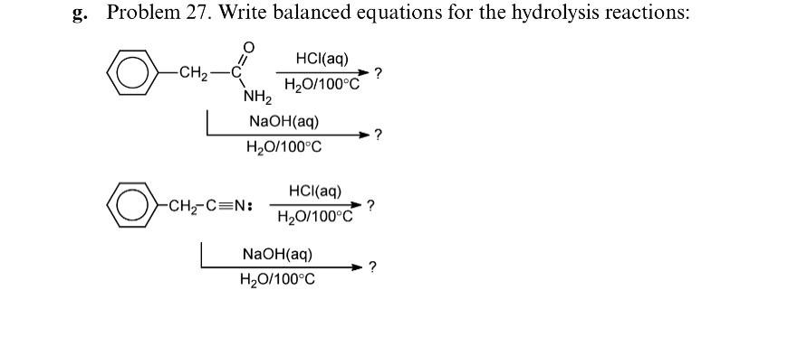 Solved g. Problem 27. Write balanced equations for the | Chegg.com
