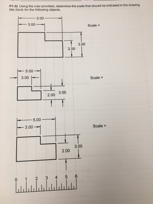 Solved P1-5) Using the ruler provided, determine the scale | Chegg.com