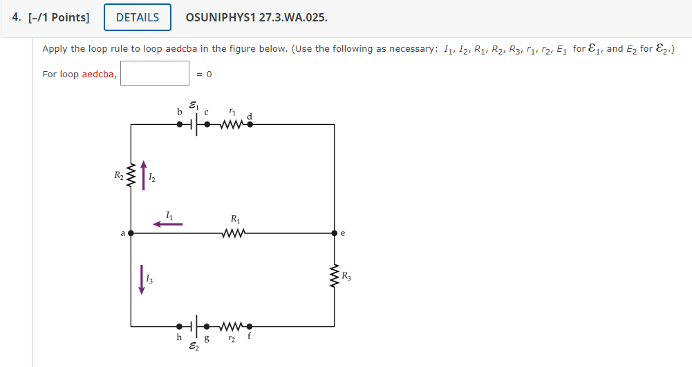 Solved Apply the loop rule to loop aedcba in the figure | Chegg.com