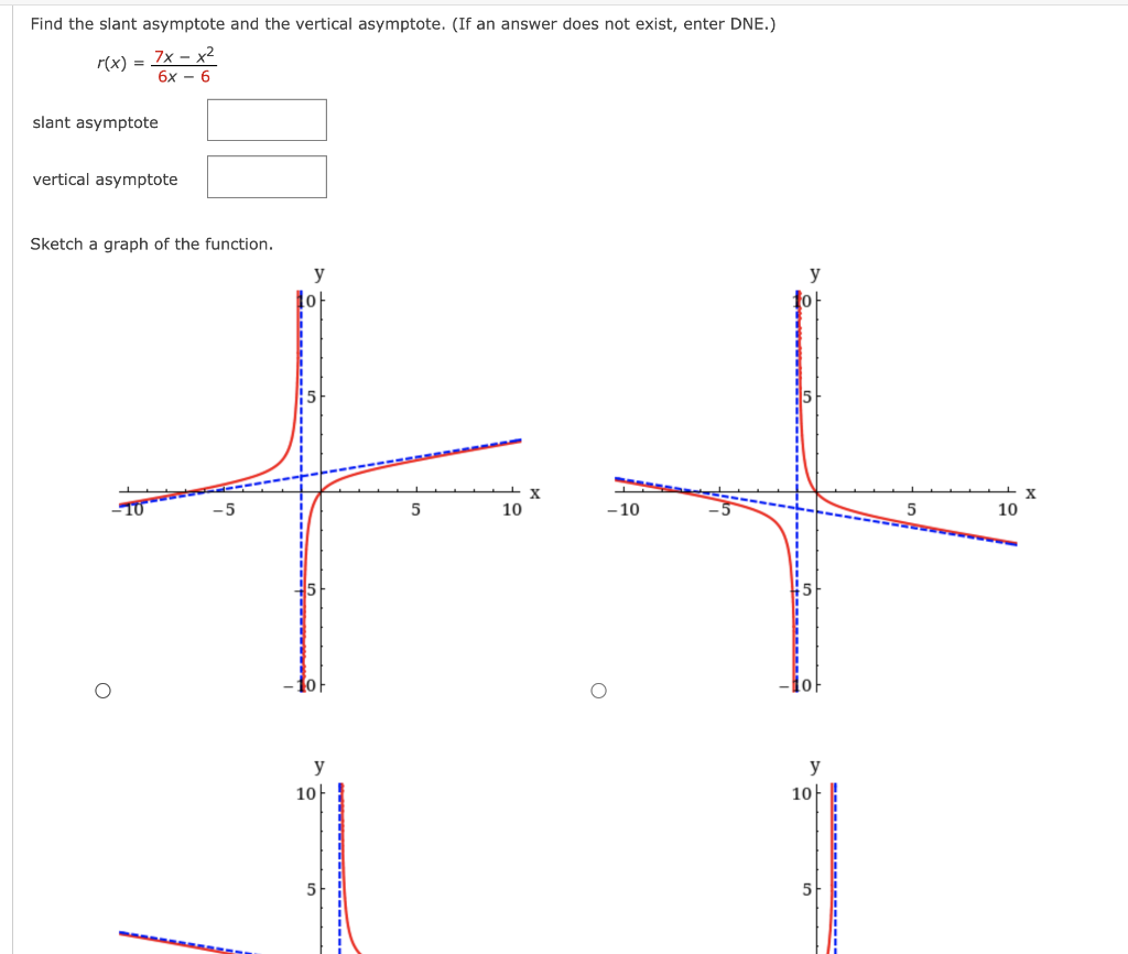 Solved Find the slant asymptote and the vertical asymptote. | Chegg.com