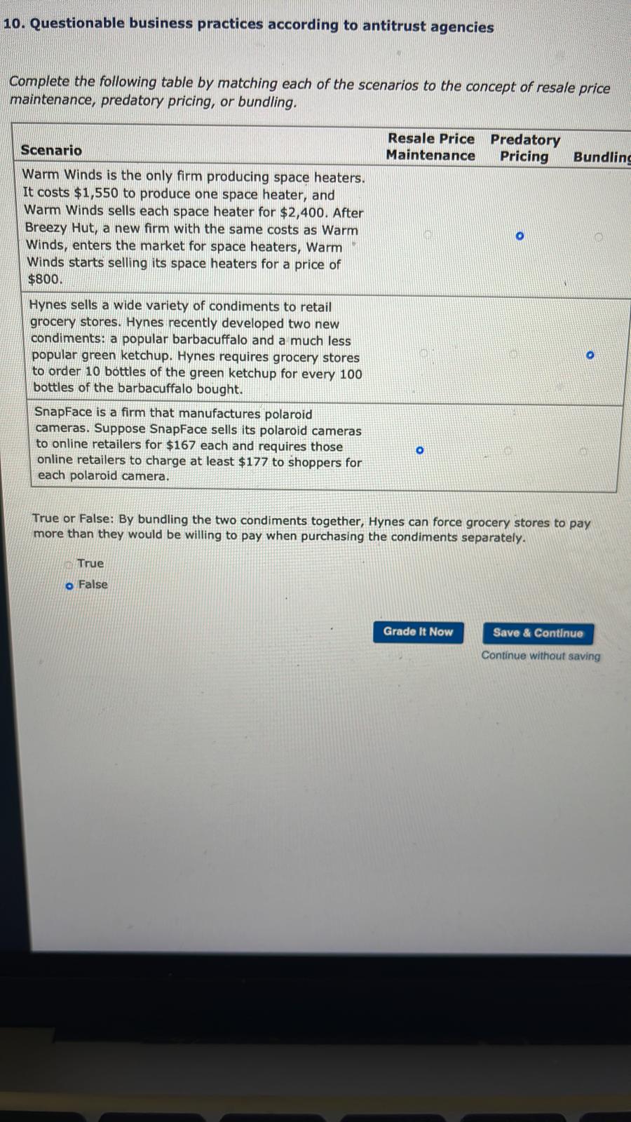 Questionable business practices according to | Chegg.com