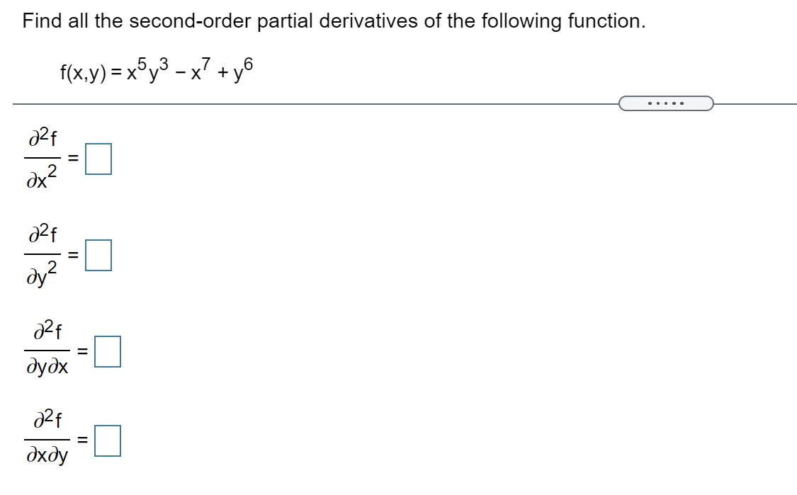 Solved Find all the second-order partial derivatives of the | Chegg.com