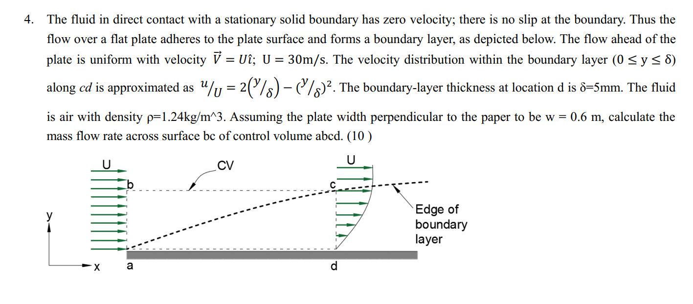 Solved 4. The fluid in direct contact with a stationary | Chegg.com