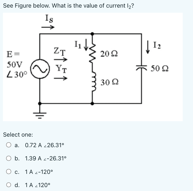 Solved See Figure below. What is the value of current I2 ? | Chegg.com