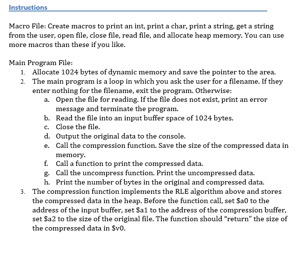 Instructions acro File: Create macros to print an | Chegg.com