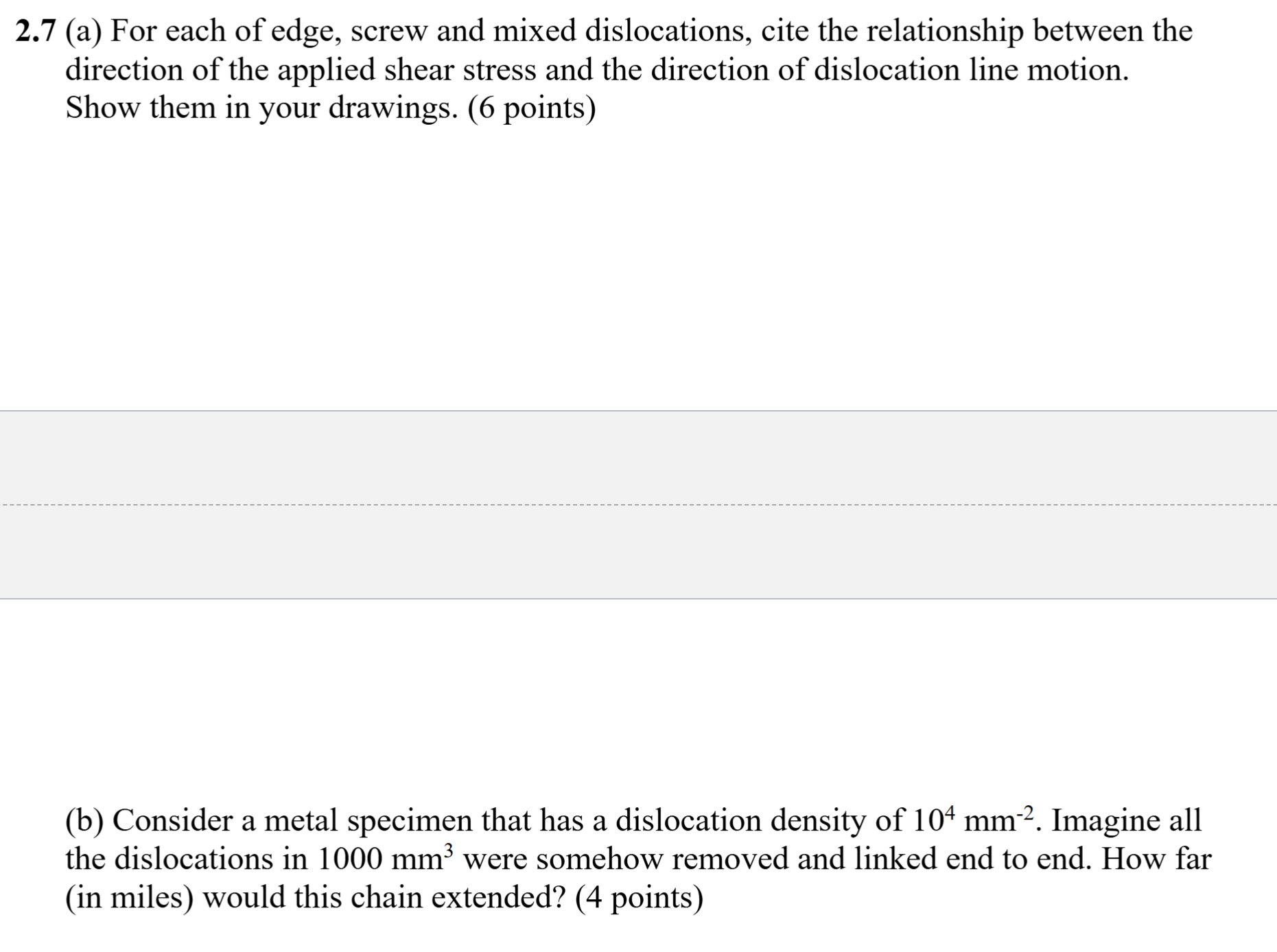 Solved 2.7 (a) ﻿For each of edge, screw and mixed | Chegg.com