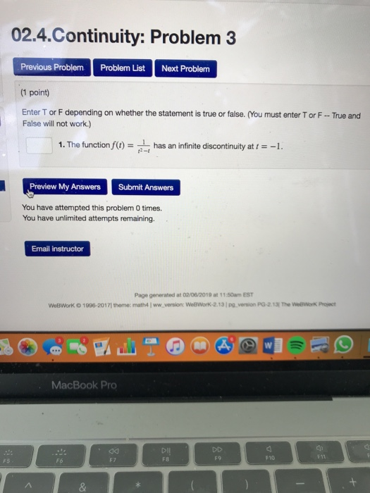 Solved 02.4.Continuity: Problem 1 Previous Problem Problem | Chegg.com