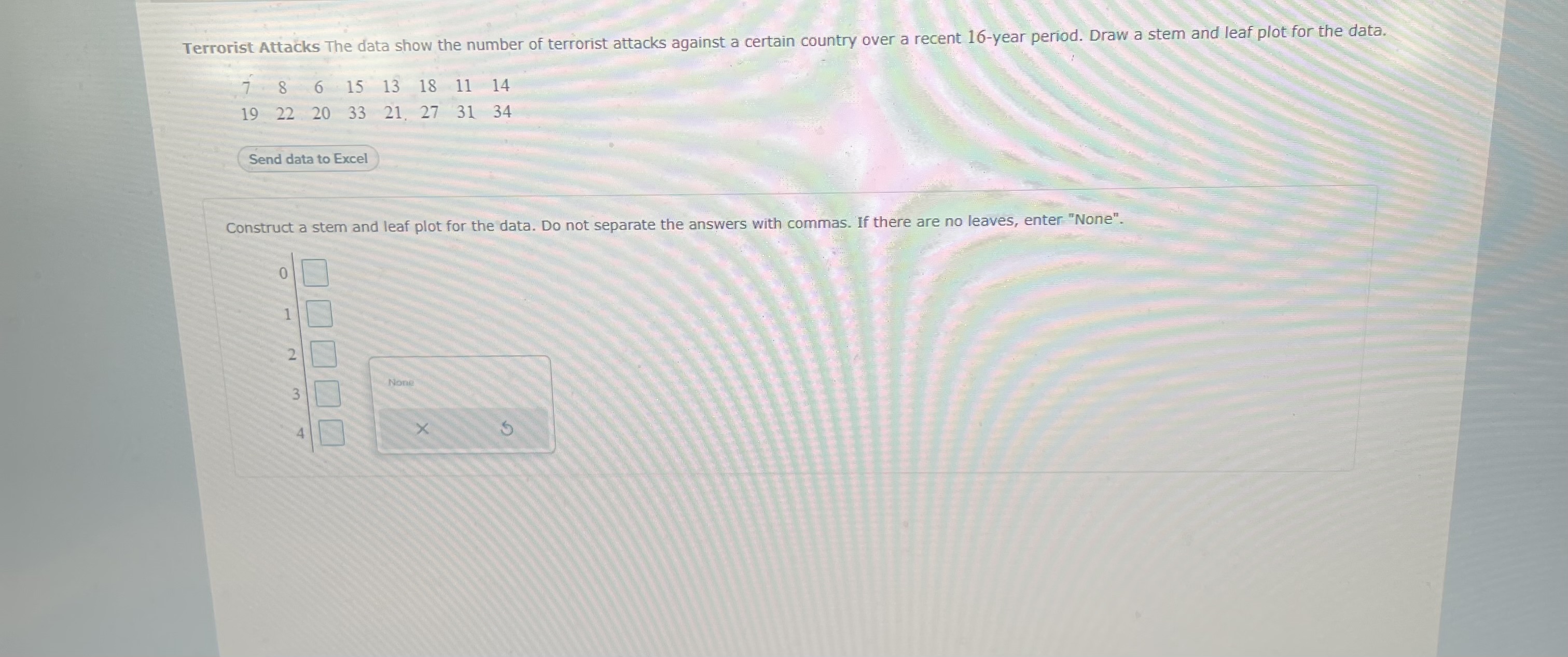 Solved errorist Attacks The data show the number of | Chegg.com