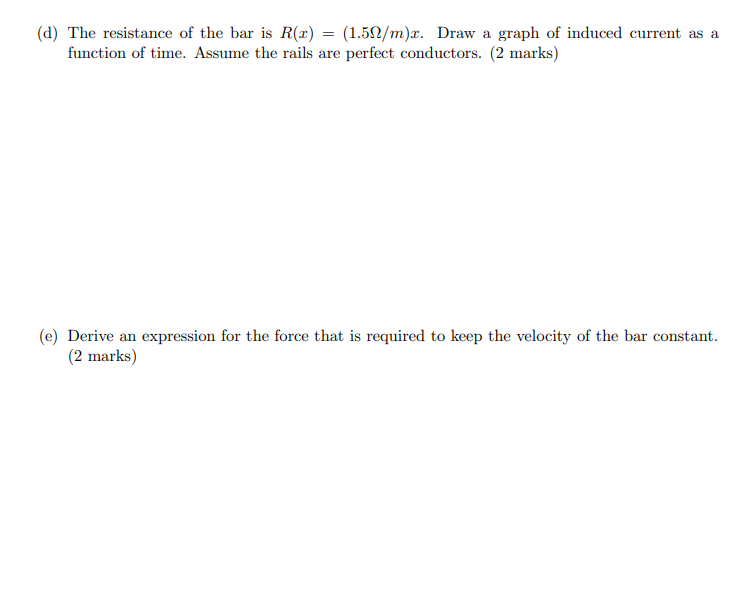 Solved 3. Two straight conducting rails form a right angle | Chegg.com