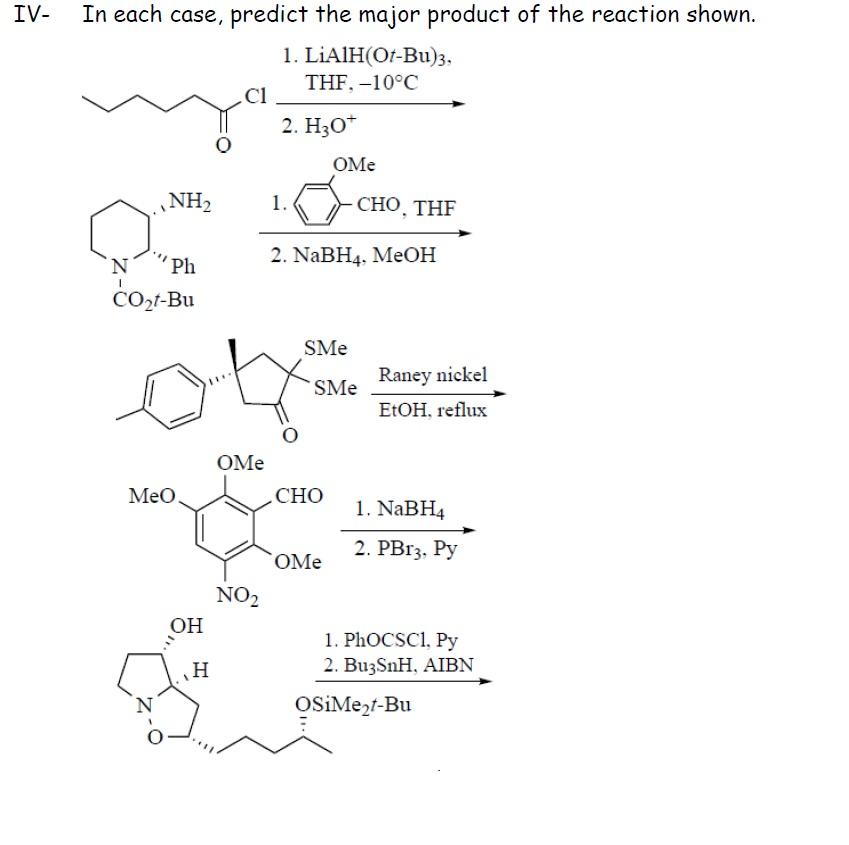 Solved EtOH, reflux Raney nickel 2. PBr3,Py 1. NaBH4 1. | Chegg.com