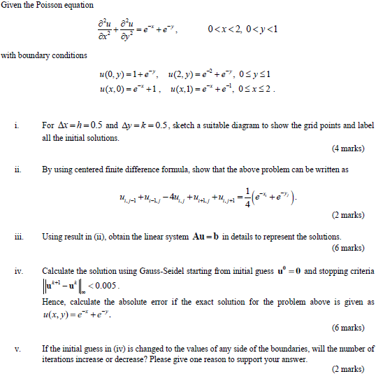Solved Given the Poisson equation ou ou or? 0 | Chegg.com