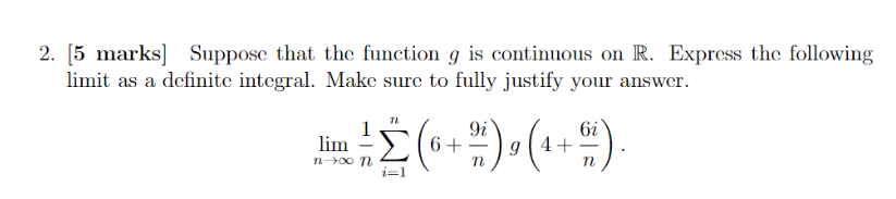 Solved 2. [5 marks] Suppose that the function g is | Chegg.com