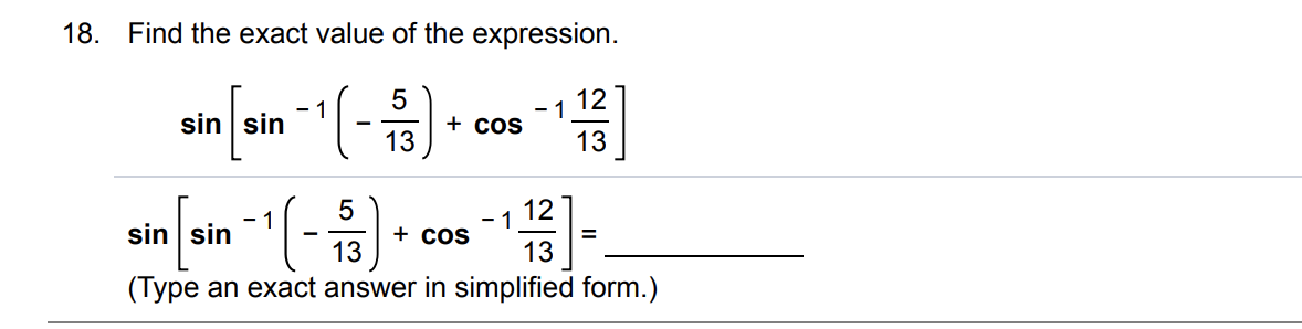Solved 18. Find the exact value of the expression. 12 - 1 + | Chegg.com