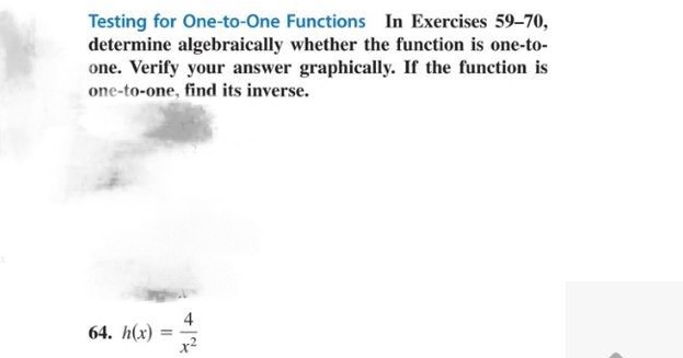 Solved Testing for One-to-One Functions In Exercises 59-70, | Chegg.com