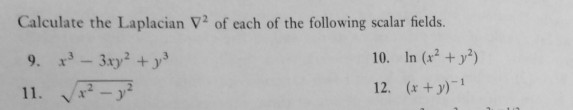 Solved Calculate the Laplacian ∇2 of each of the following | Chegg.com