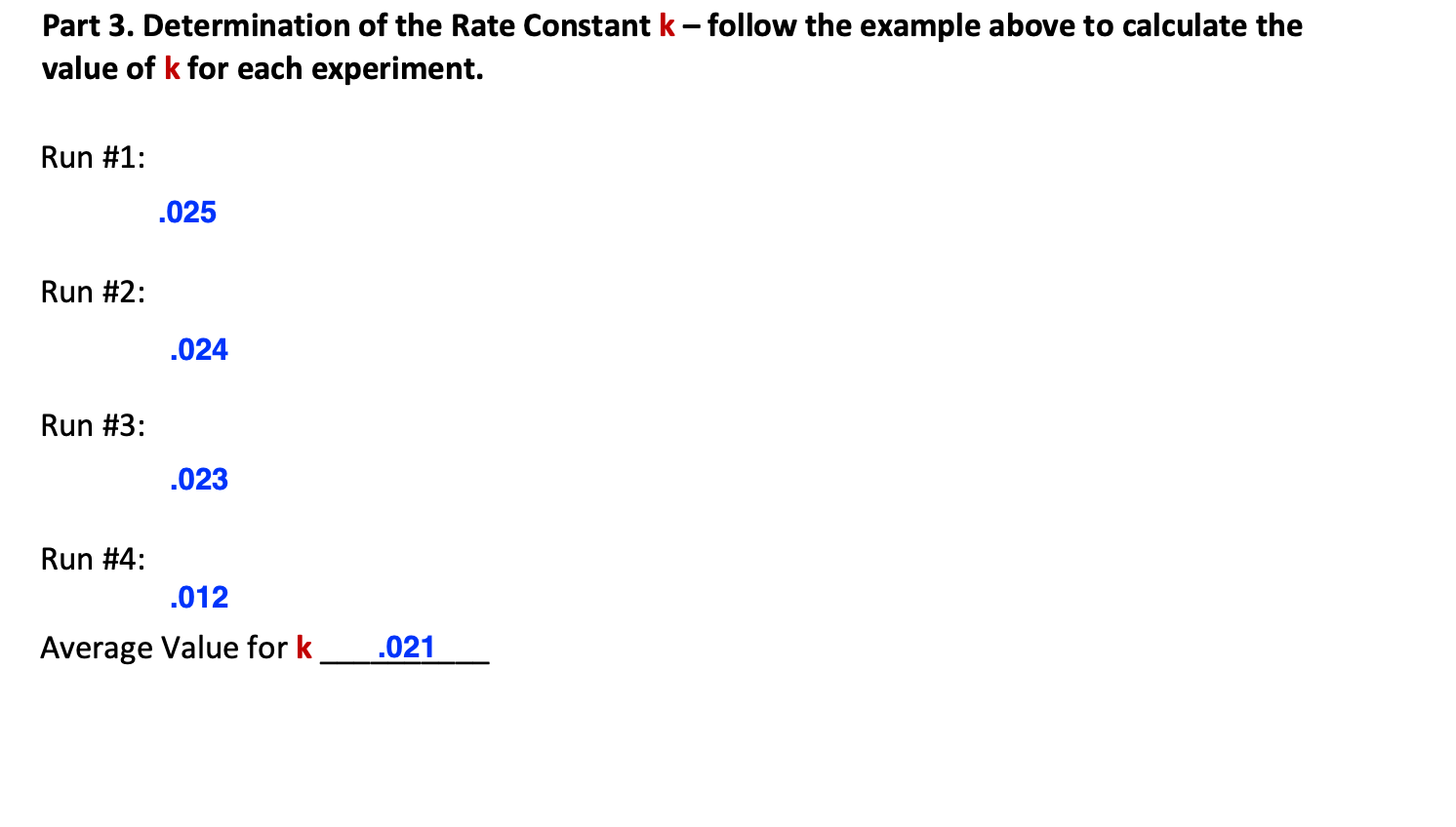 Solved How do I find the rate constant and ln (k) ? IN | Chegg.com