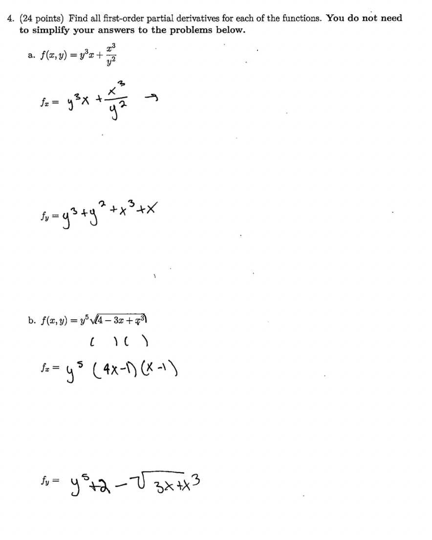 Solved 3. (8 points) Let f(x,y)=ln(x2y). a. Find the value | Chegg.com