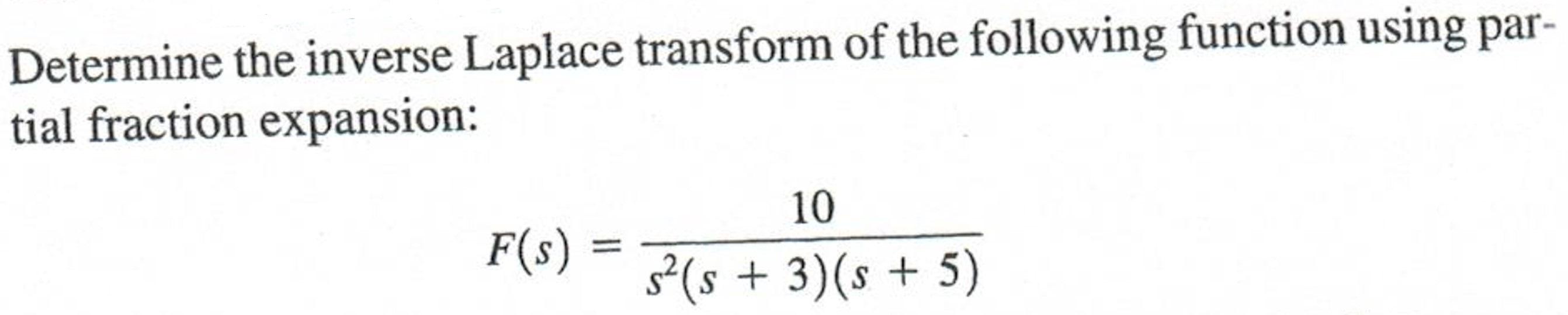 Solved Determine the inverse Laplace transform of the | Chegg.com