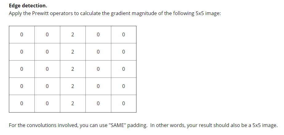 Solved Edge detection. Apply the Prewitt operators to | Chegg.com