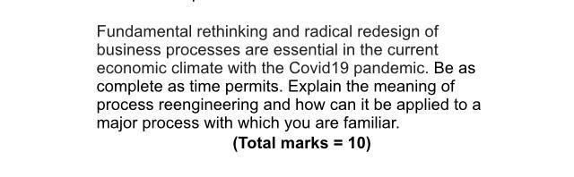 Solved Fundamental rethinking and radical redesign of | Chegg.com