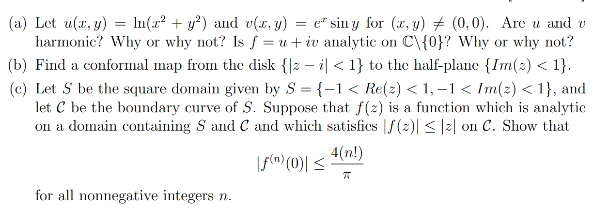 Solved = (a) Let u(x, y) In(x2 + y2) and v(x, y) et sin y | Chegg.com