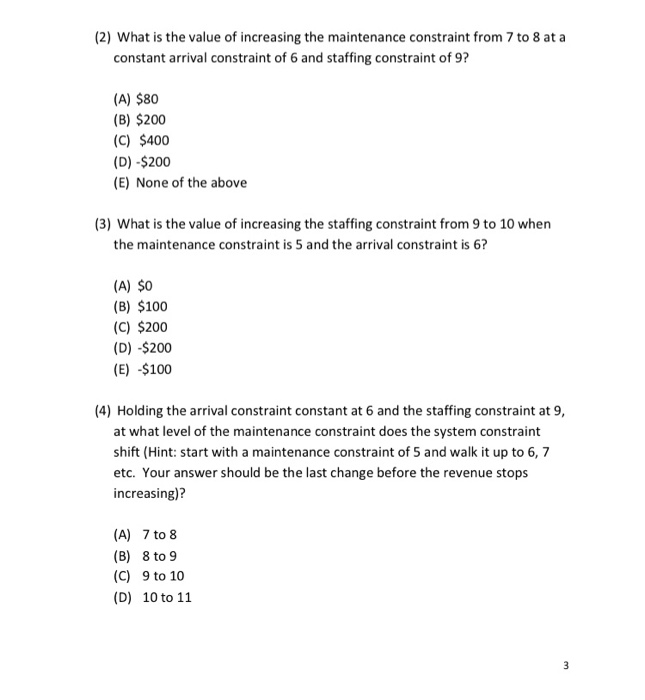 Use the Excel spreadsheet "Constraint Management" on | Chegg.com