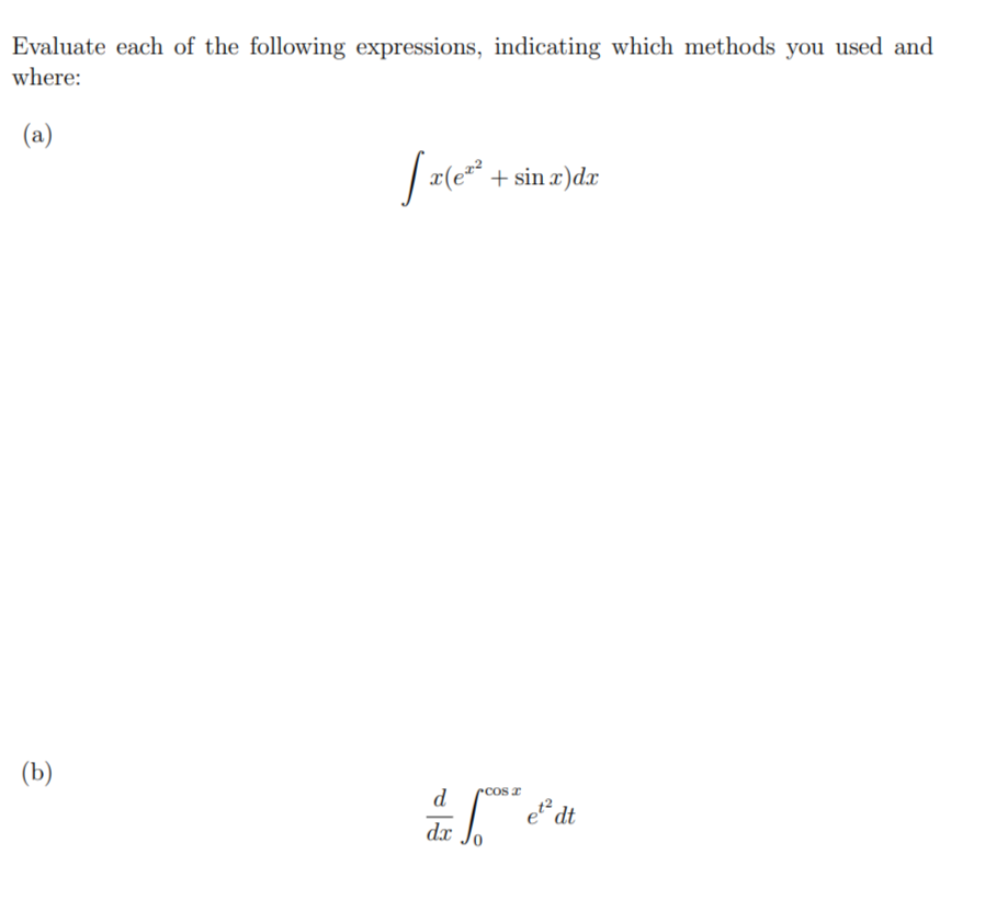 Solved Evaluate each of the following expressions, | Chegg.com